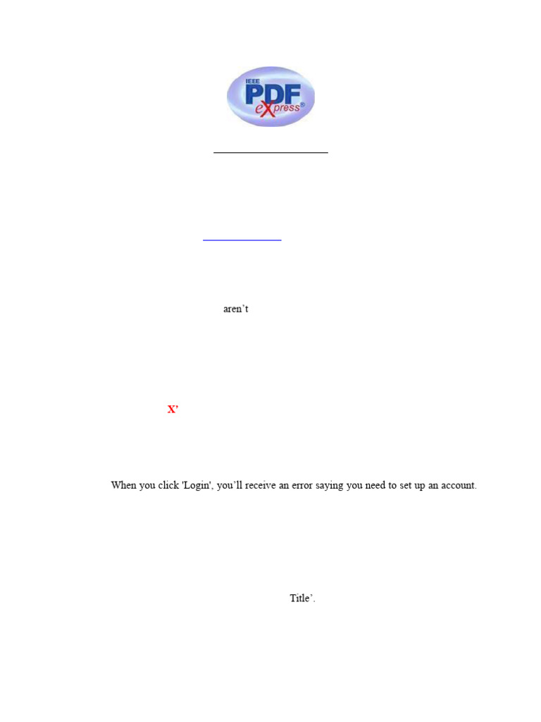 IEEE PDF eXpress Guide for Authors | PDF | Password | Login