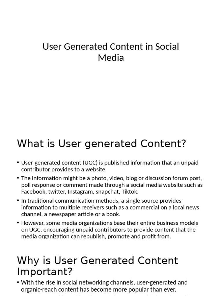User Generated Content in Social Media | PDF | Cyberspace | Social ...