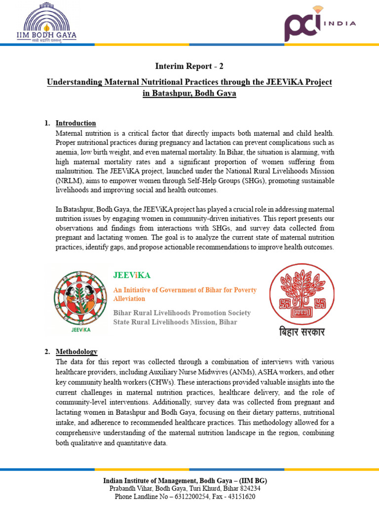 Interim Project Report - 2 | PDF | Human Nutrition | Maternal Death