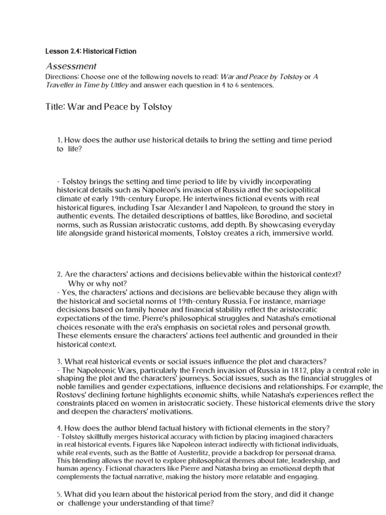 Lesson 2.4. Assessment | PDF | War And Peace