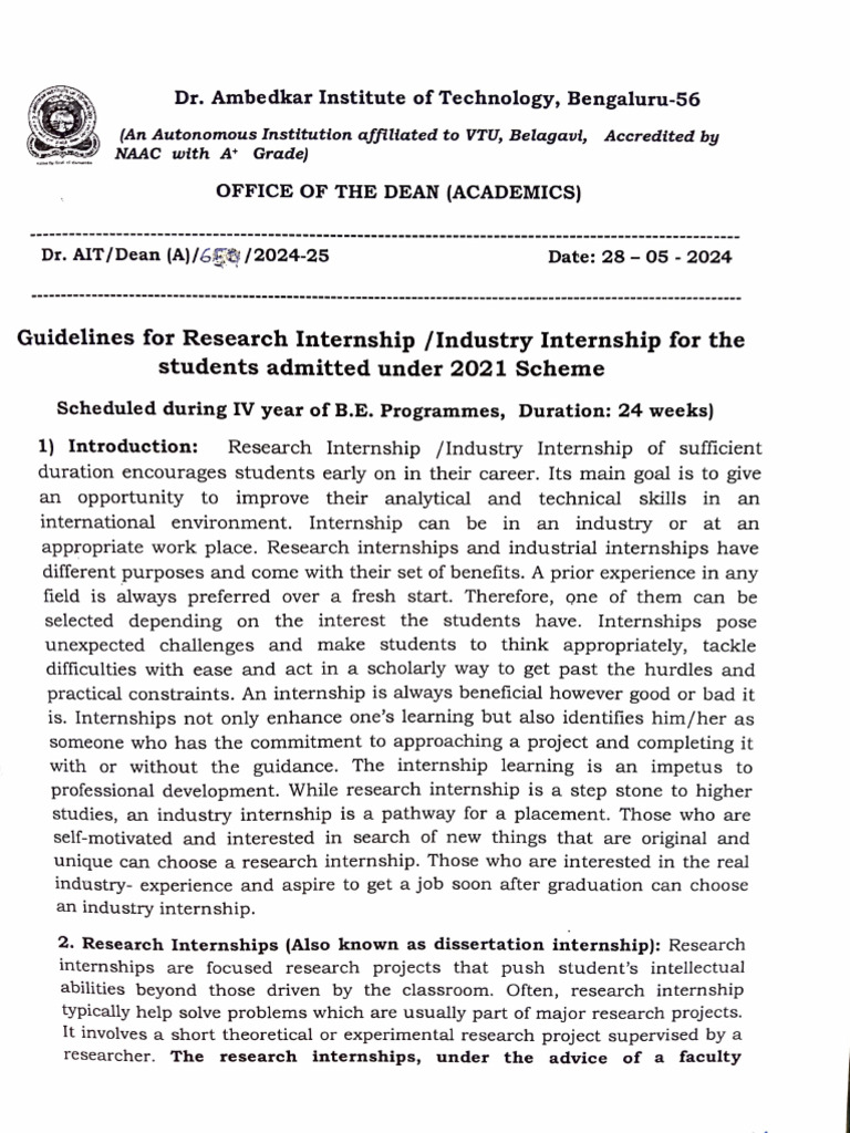 8th Sem. Internship (2021 Scheme) | PDF | Internship | Job Hunting