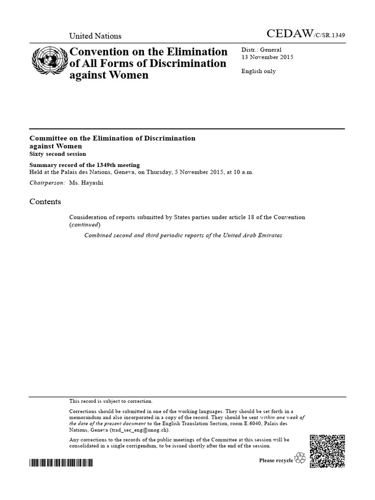 Cedaw C Sr.1349-En | PDF | Human Trafficking | Convention On The ...