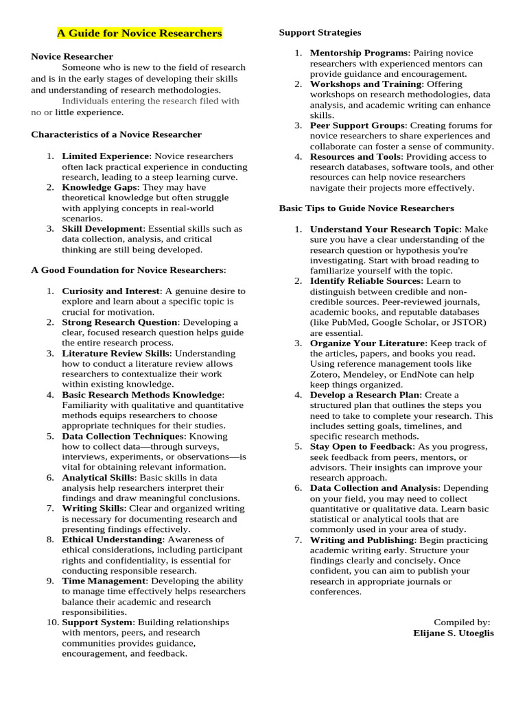 Guide for Novice Researchers | PDF | Methodology | Data