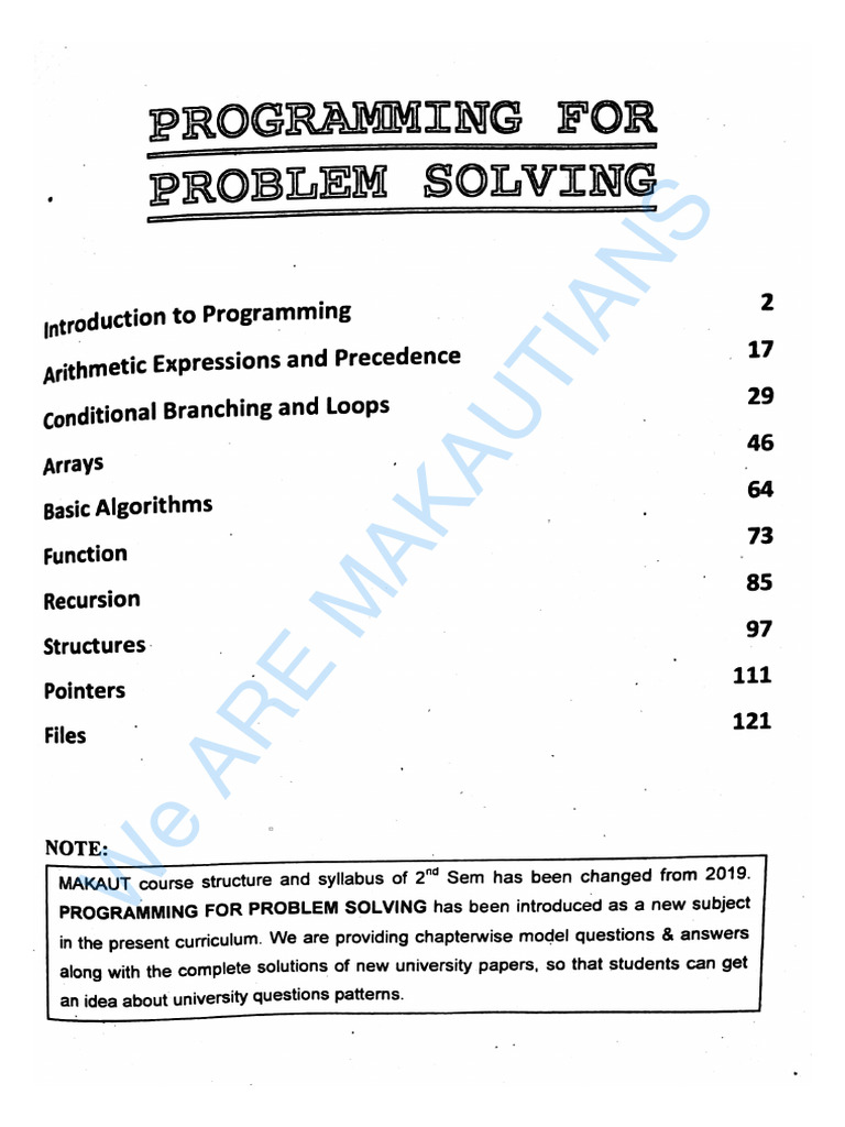 Programming For Problem Solving | PDF