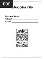 Teacher's File Cover Page | PDF