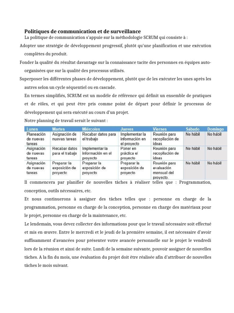Politiques de communication SCRUM et outils | PDF | Test de logiciel ...