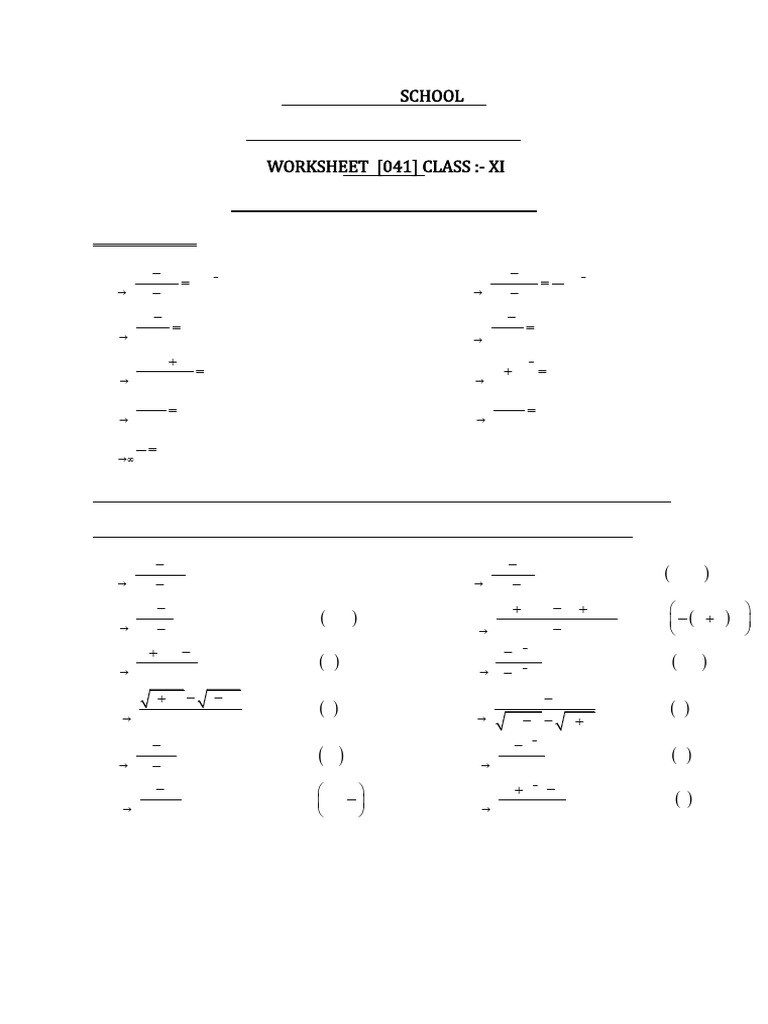 11th Assignment On Limits and Derivatives | PDF