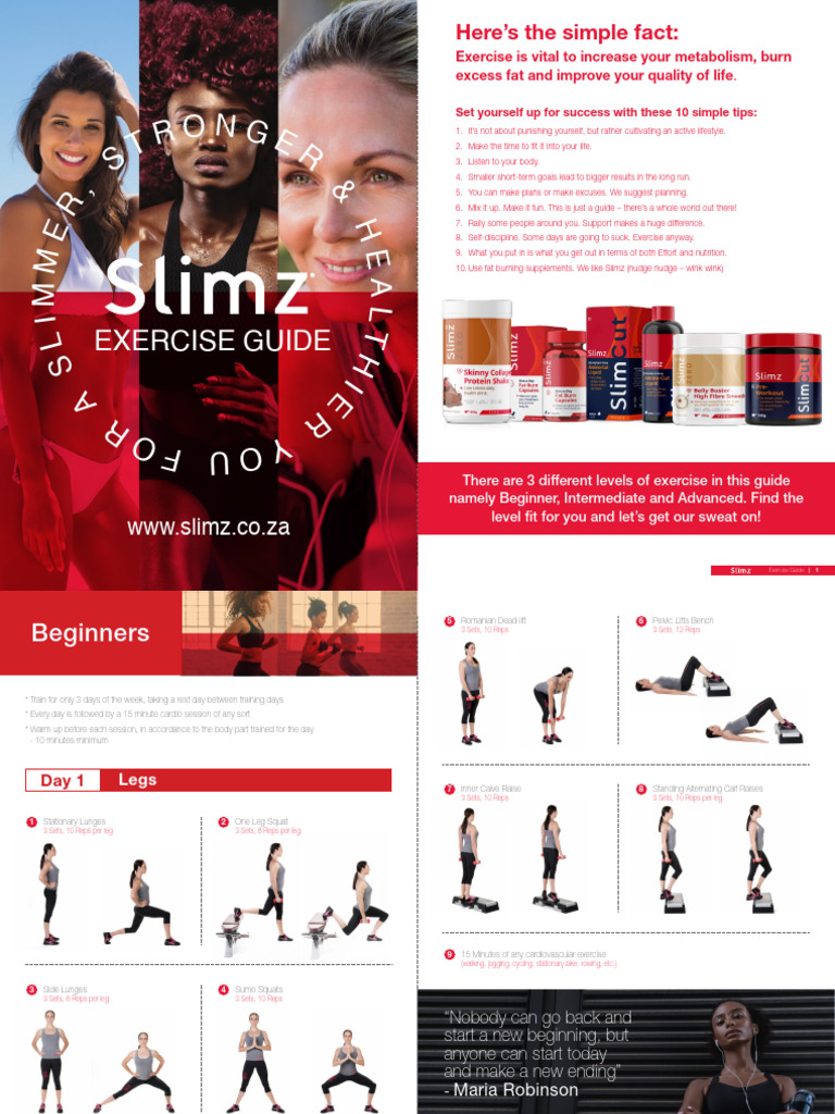 Slimz Exercise Guide | PDF | Management Of Obesity | Physical Fitness