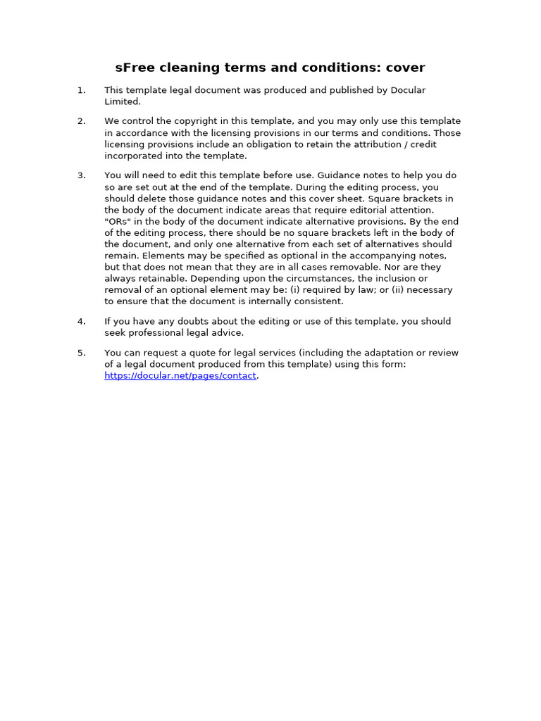Cleaning Services Terms and Conditions | PDF | Breach Of Contract ...