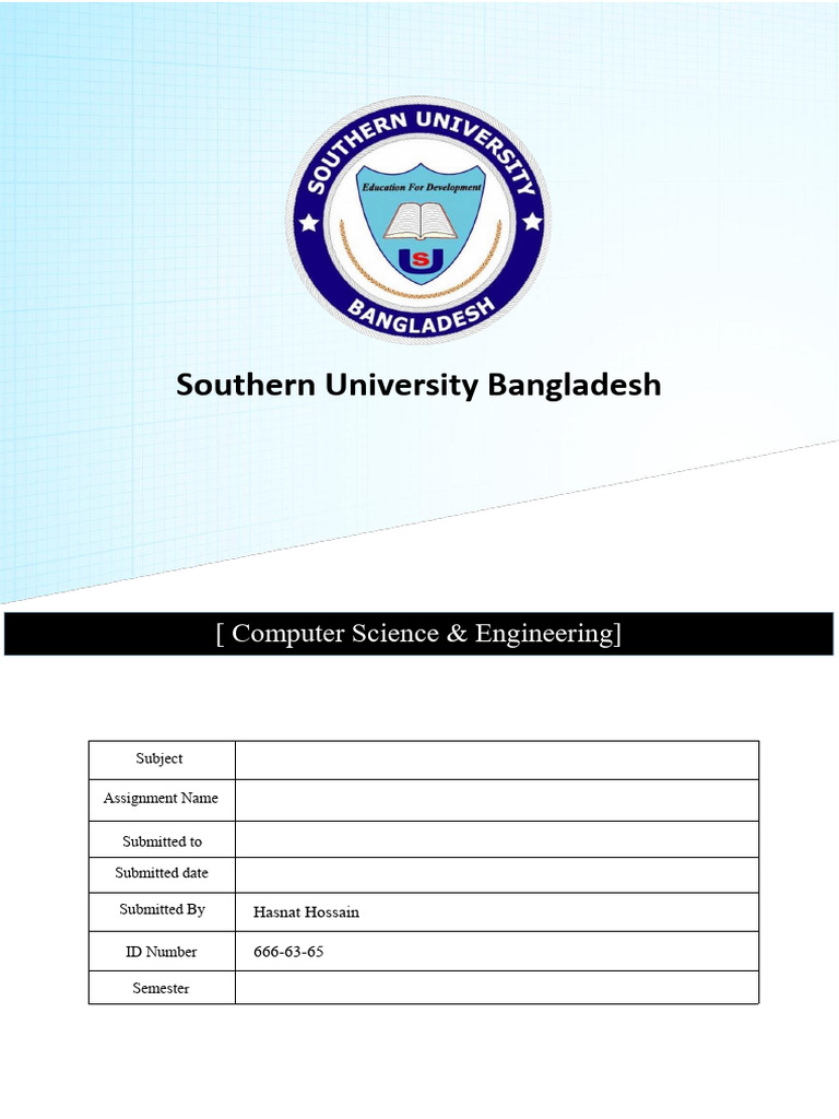 Southern University CSE Assignment | PDF