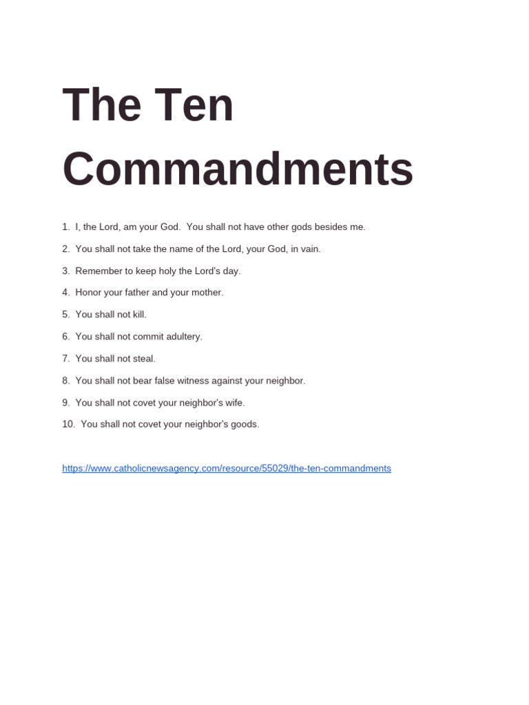 The Ten Commandments | PDF