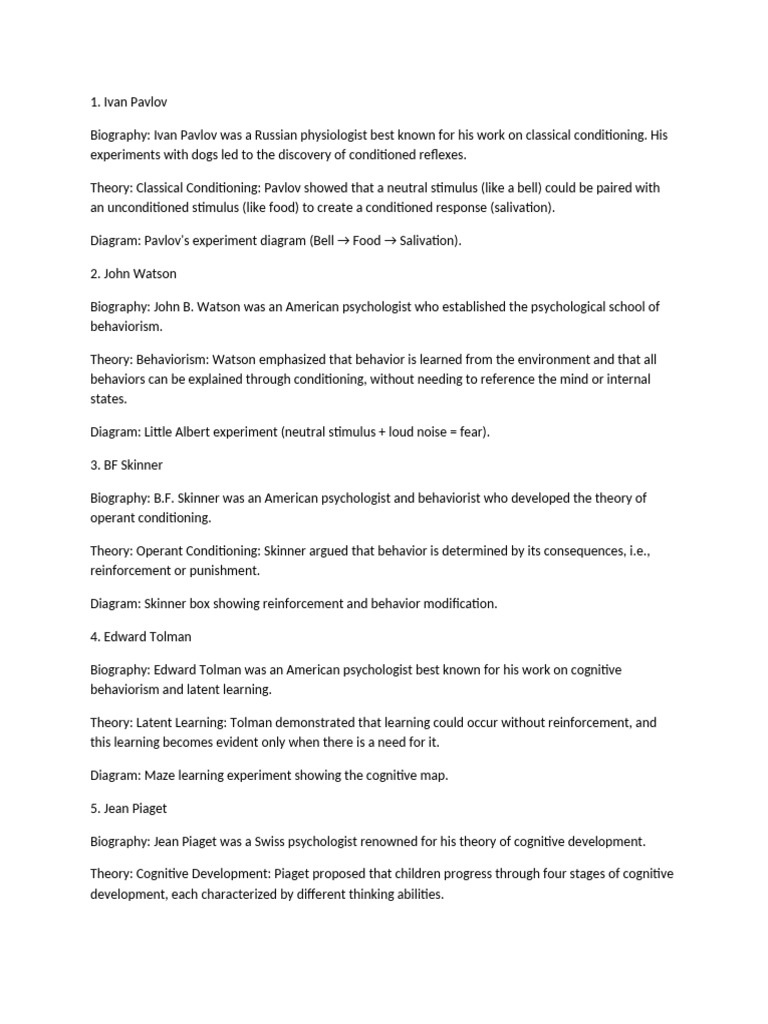 1. Ivan Pavlov | PDF | Behaviorism | Classical Conditioning