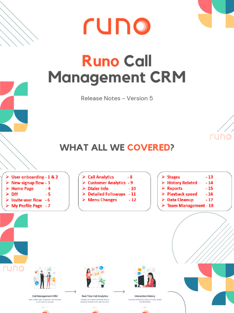Runo Call CRM Version 5 Release Notes | PDF | Login | User (Computing)
