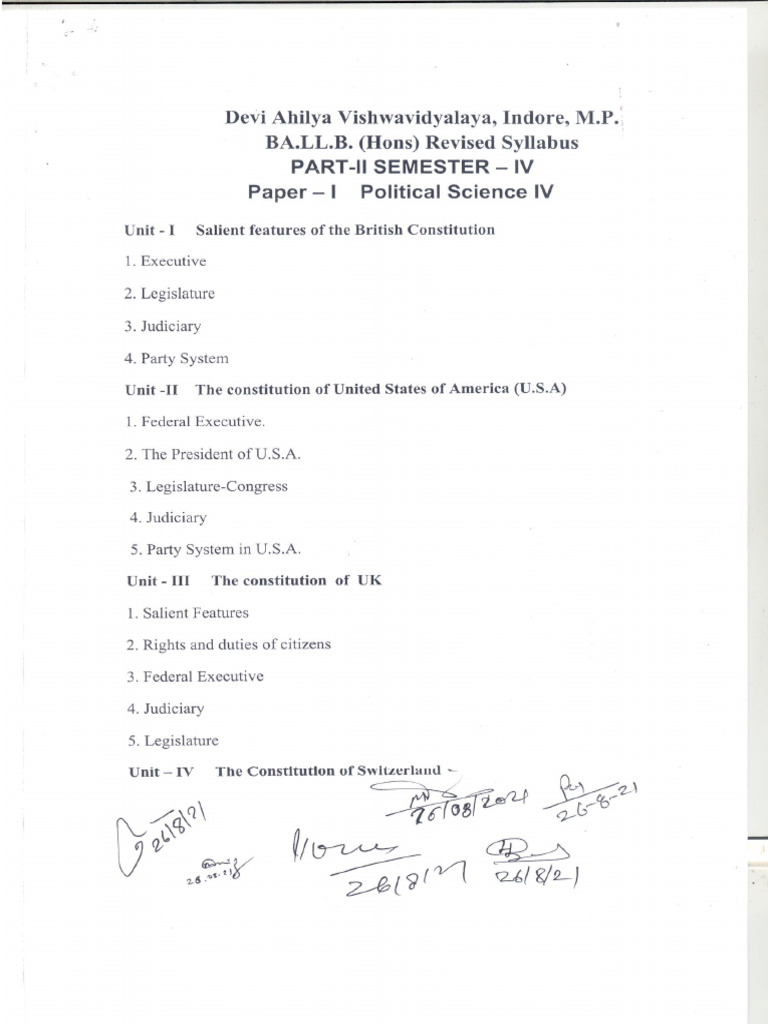 Ballb Iv Sem - Syllabus | PDF