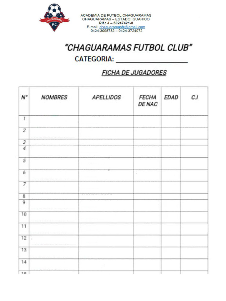 Formato Carolina Chicho | PDF