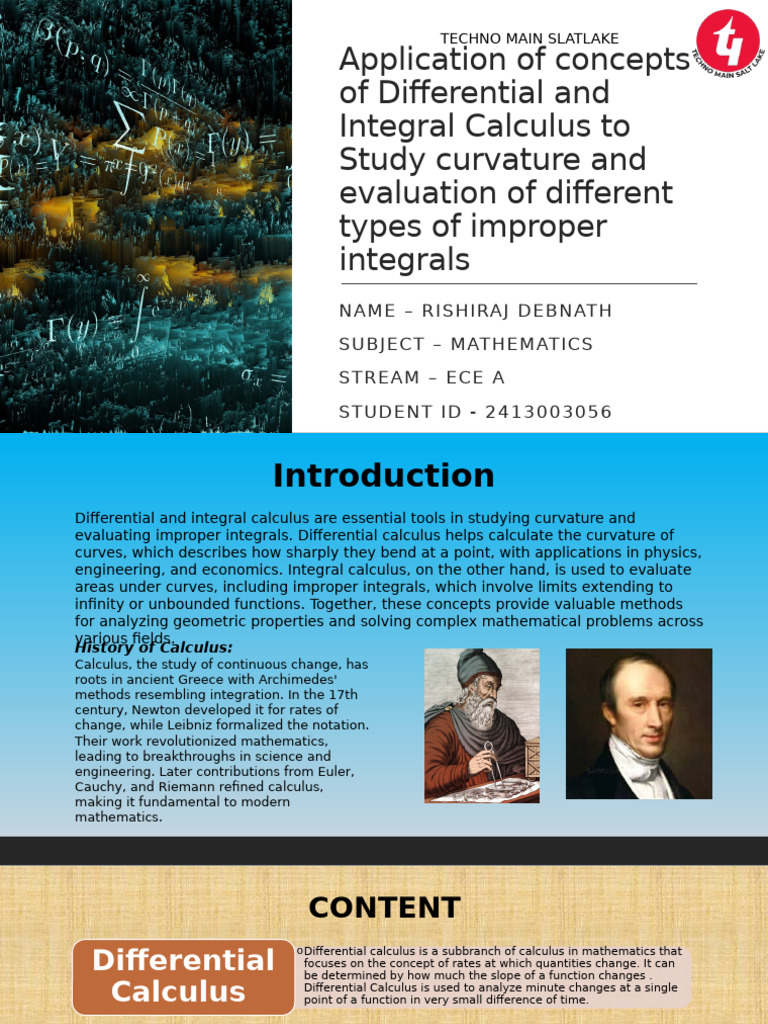 Application of Concepts of Differential and Integral Calculus | PDF | Integral | Calculus