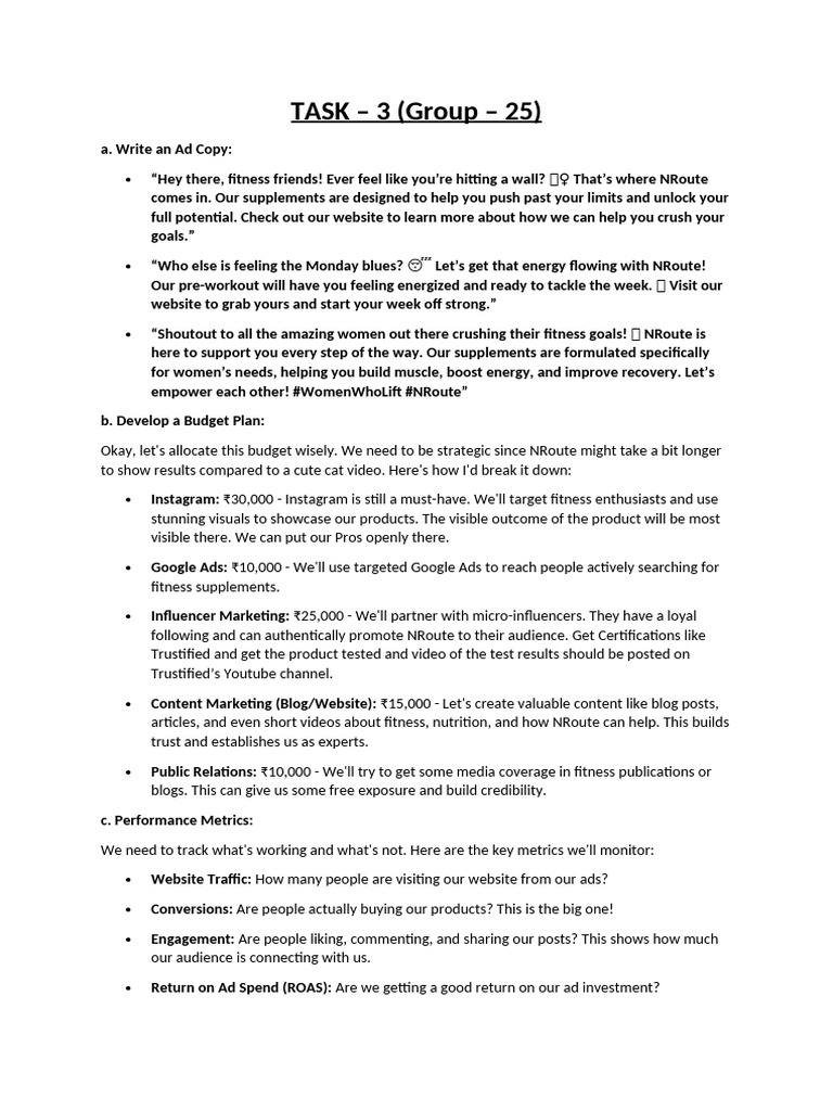 Group 25_Task3 | PDF | Marketing | Business