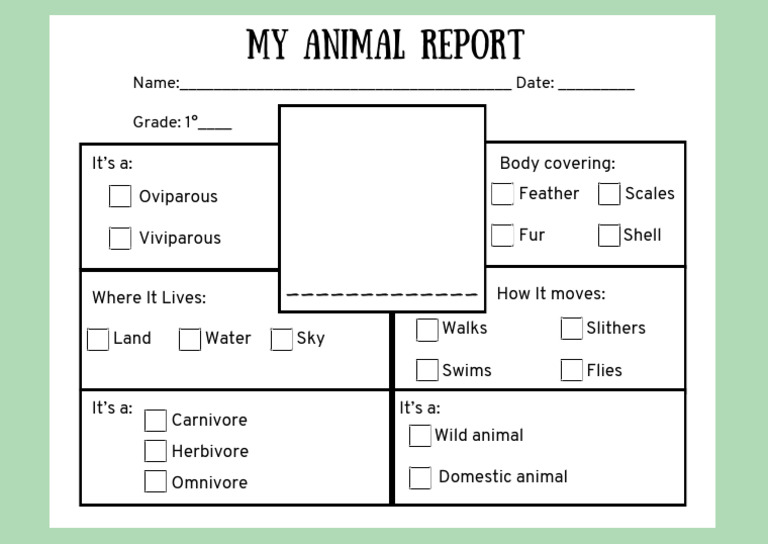 My Animal Report | PDF