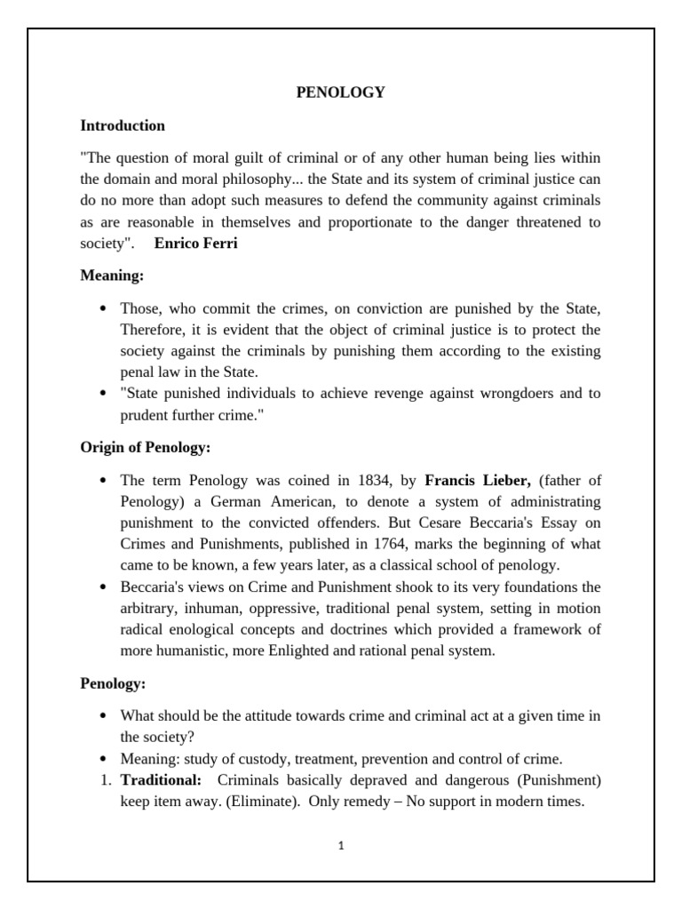 1 Penology and Punishment | PDF | Punishments | Crime & Violence