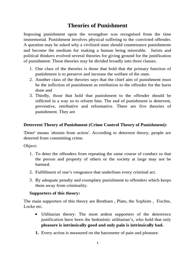 2 Theorties of Punishments | PDF | Punishments | Crimes