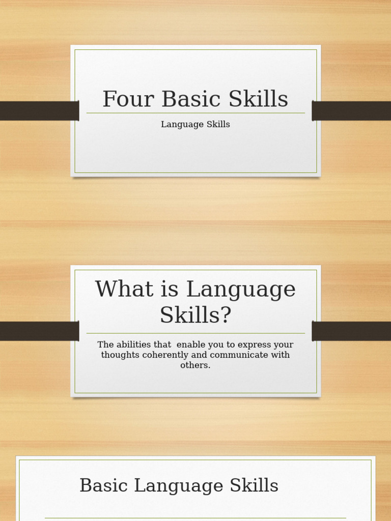 Four Basic Skills | PDF