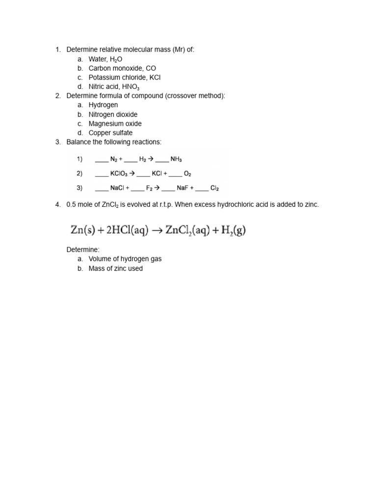 Stoichiometry Review | PDF