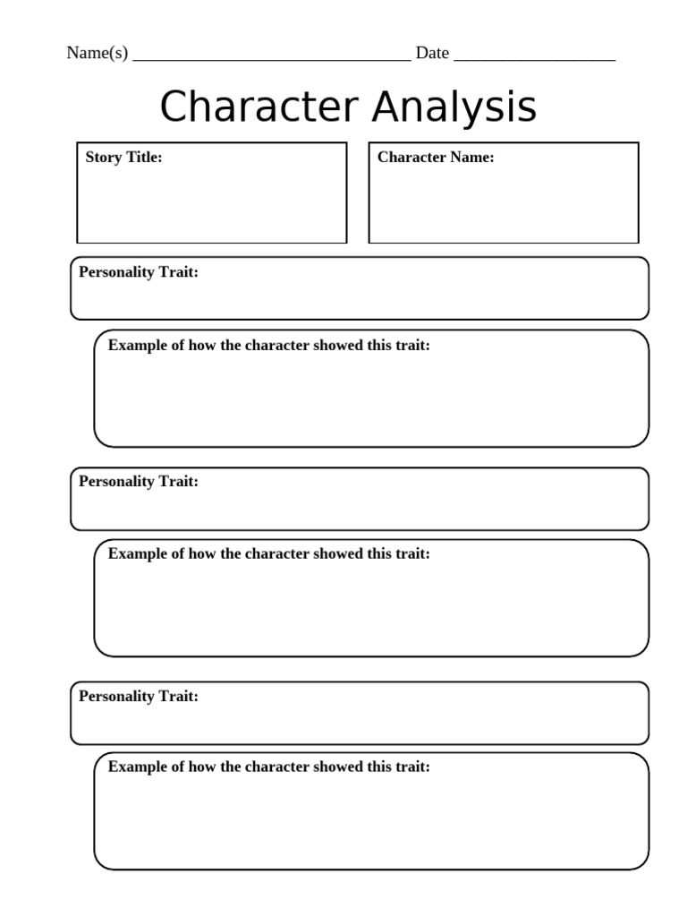CharacterAnalysisWorksheet-1 | PDF