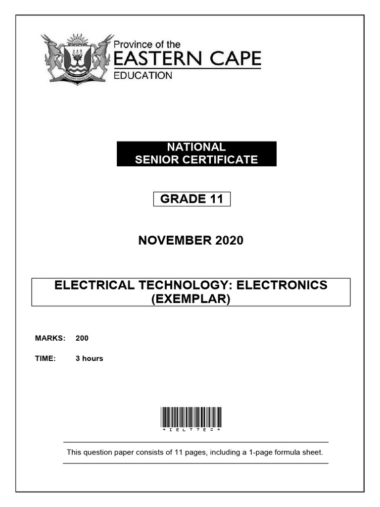 ELEC TECH GR11 QP MEMO NOV2020 - Electronics ENG D | PDF | P–N Junction ...