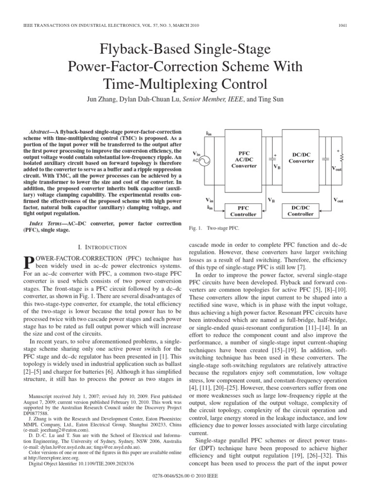 2)Flyback-Based Single-Stage | PDF | Rectifier | Power Electronics