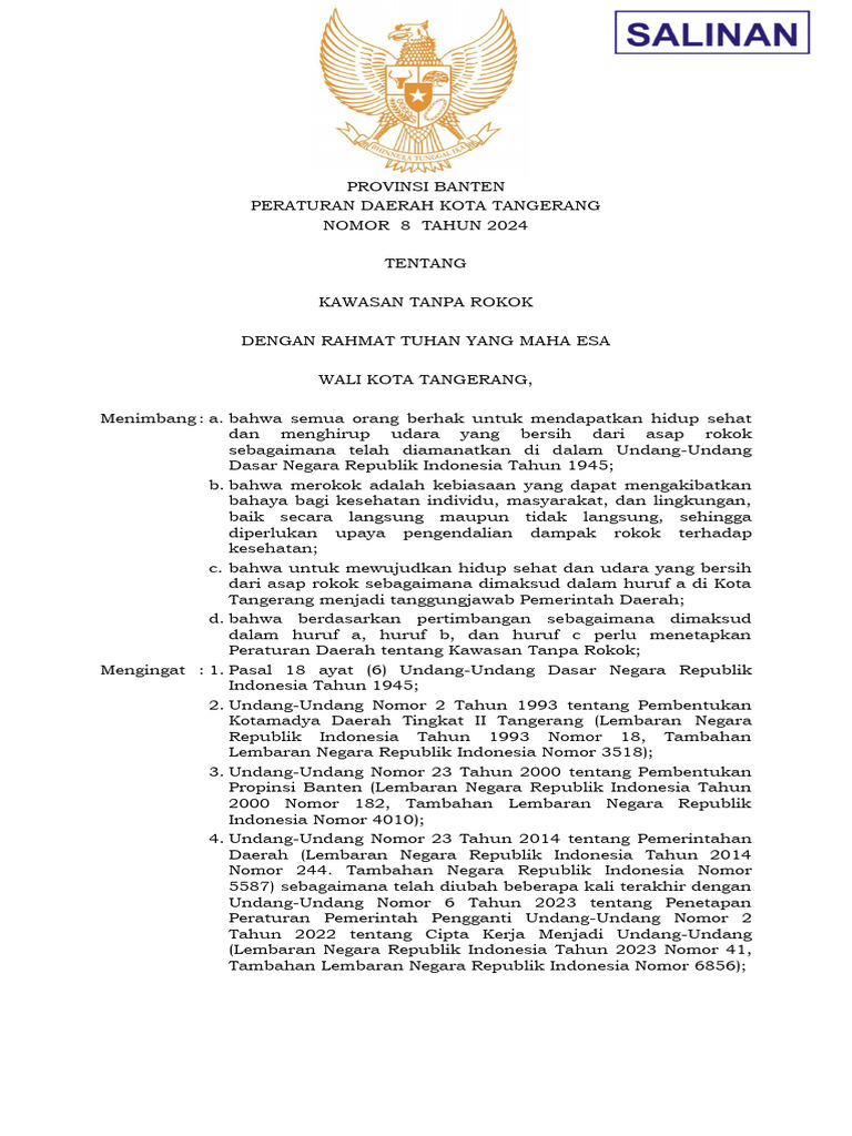 Perda 8 Tahun 2024 KTR | PDF