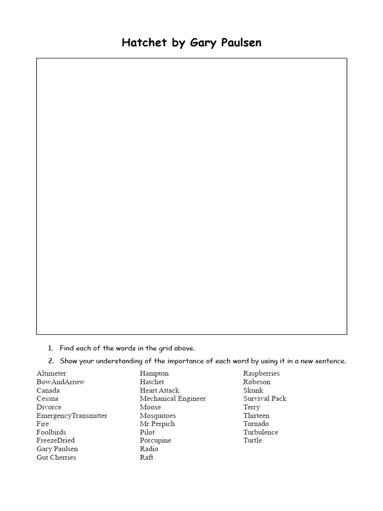 Hatchet by Gary Paulsen | PDF | English Language Novels | English ...