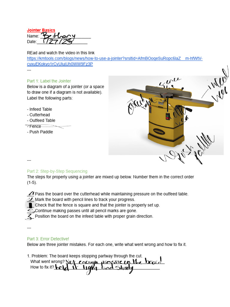 Jointer Basics | PDF