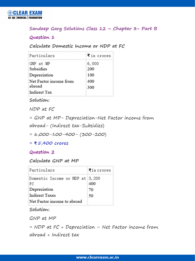 Class 12 Macroeconomics Chapter 3 Solutions | PDF