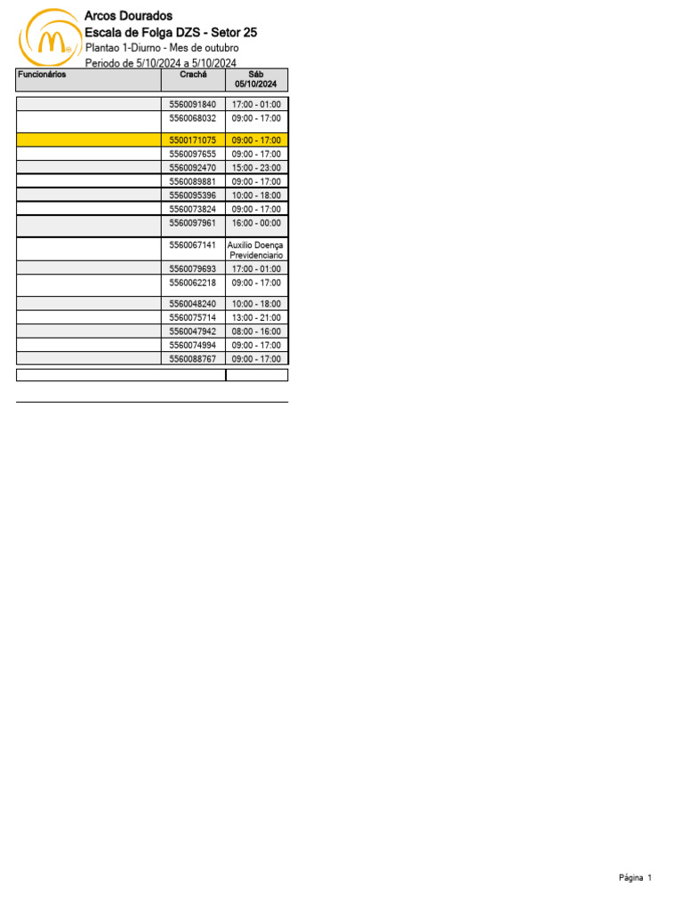 Escala de Folga-1 | PDF