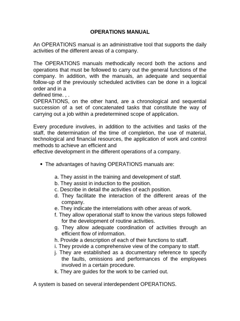 OPERATIONS MANUAL | PDF | Information | Computing