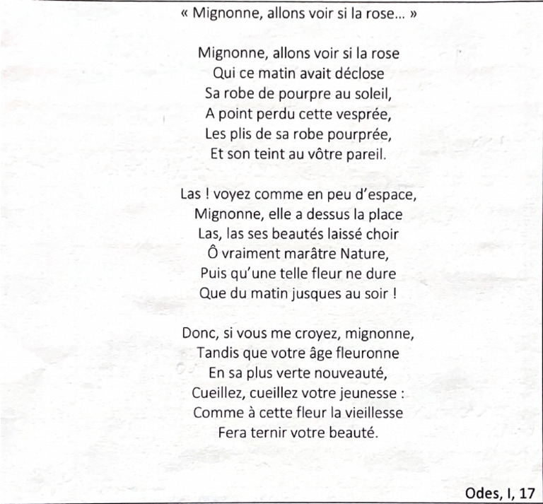 Mignonne, Allons Voir Si La Rose... | PDF