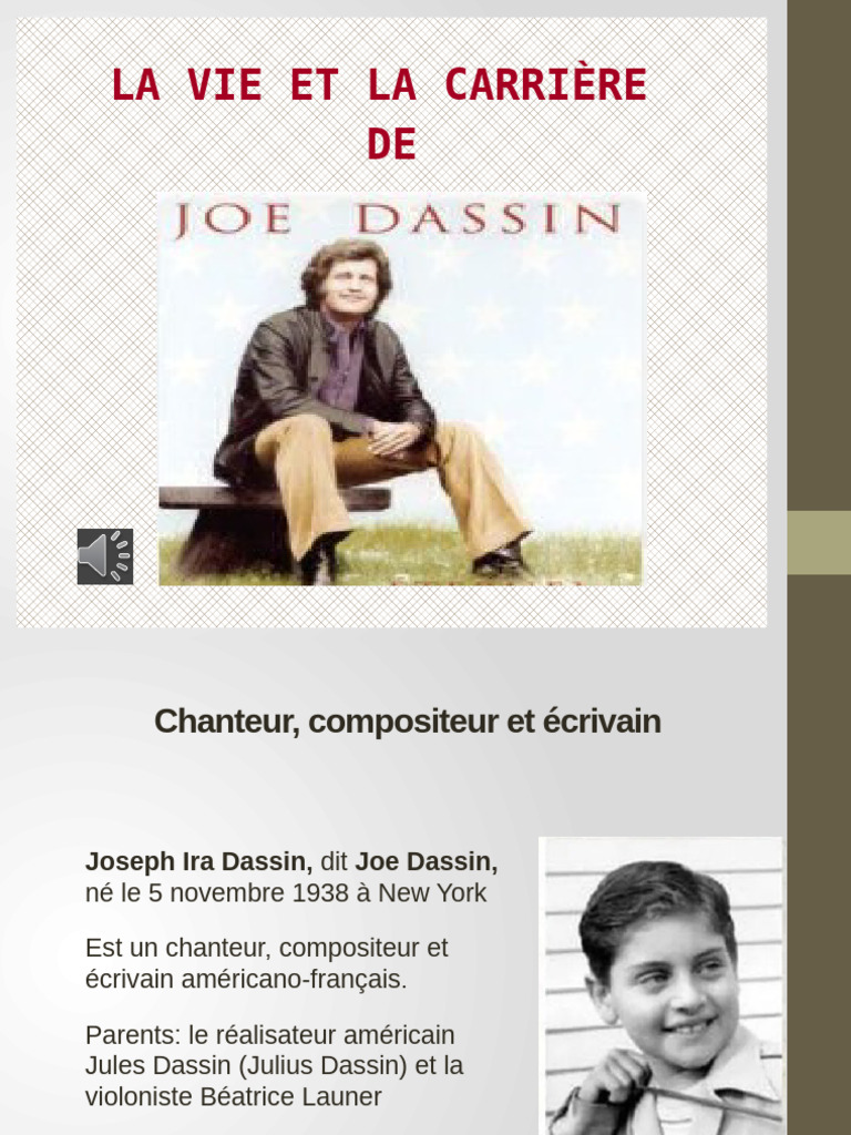 Vie et carrière de Joe Dassin | PDF