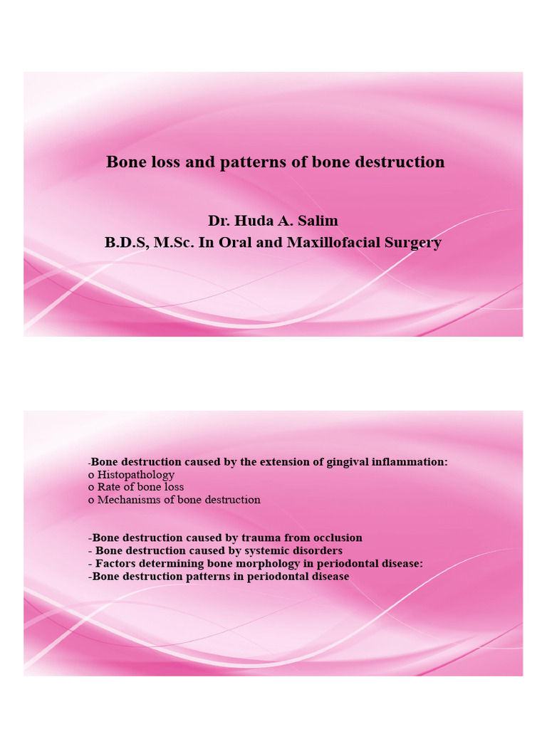 Lec2 - Bone Loss and Pattren | PDF | Periodontology | Bone