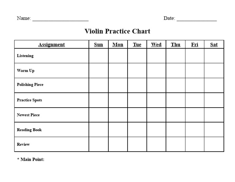 Main Violin Practice Chart Template | PDF