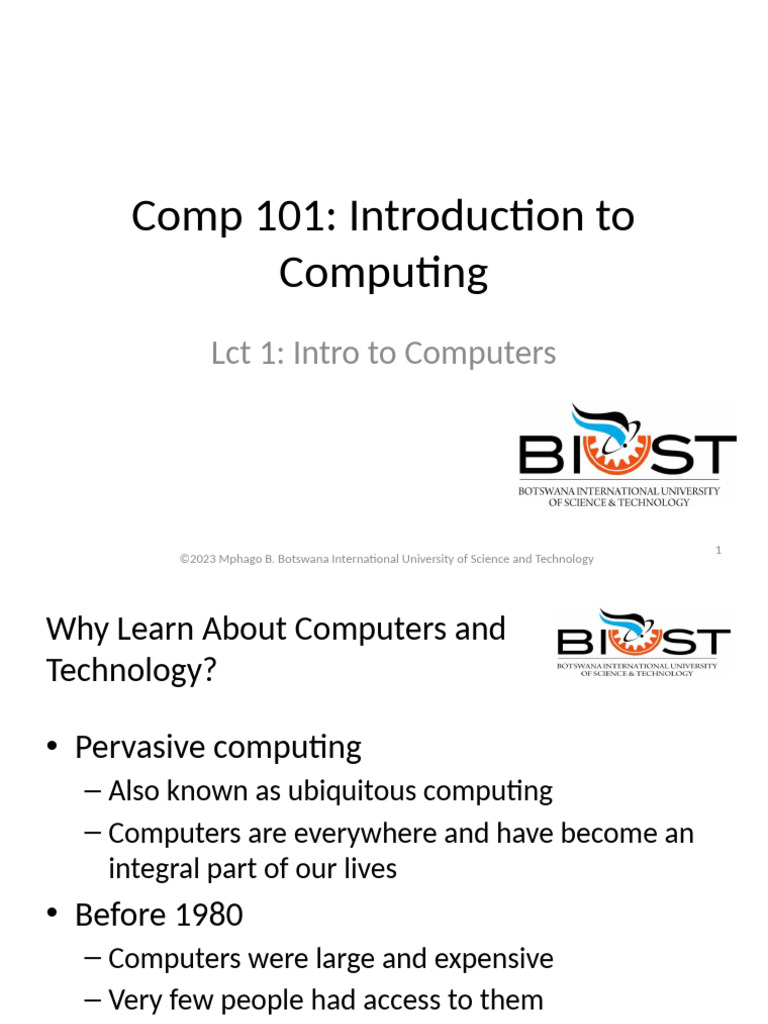 Introduction to Computers | PDF | Personal Computers | Laptop