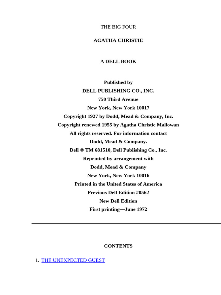 THE BIG FOUR | PDF | Hercule Poirot