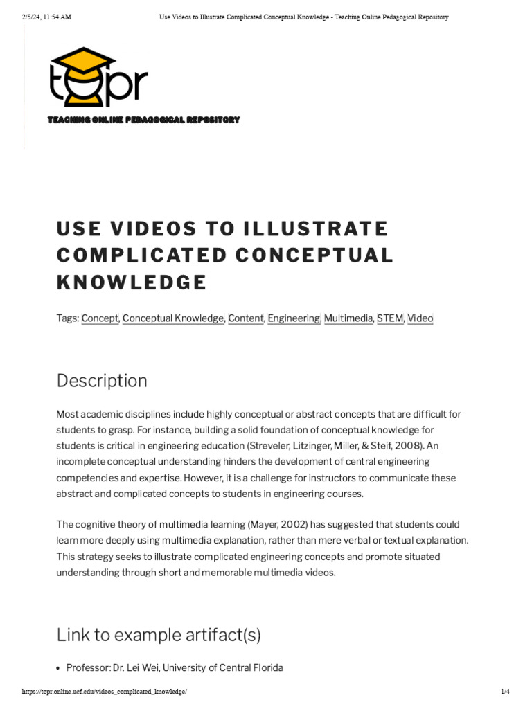 Use Videos to Illustrate Complicated Conceptual Knowledge - Teaching ...