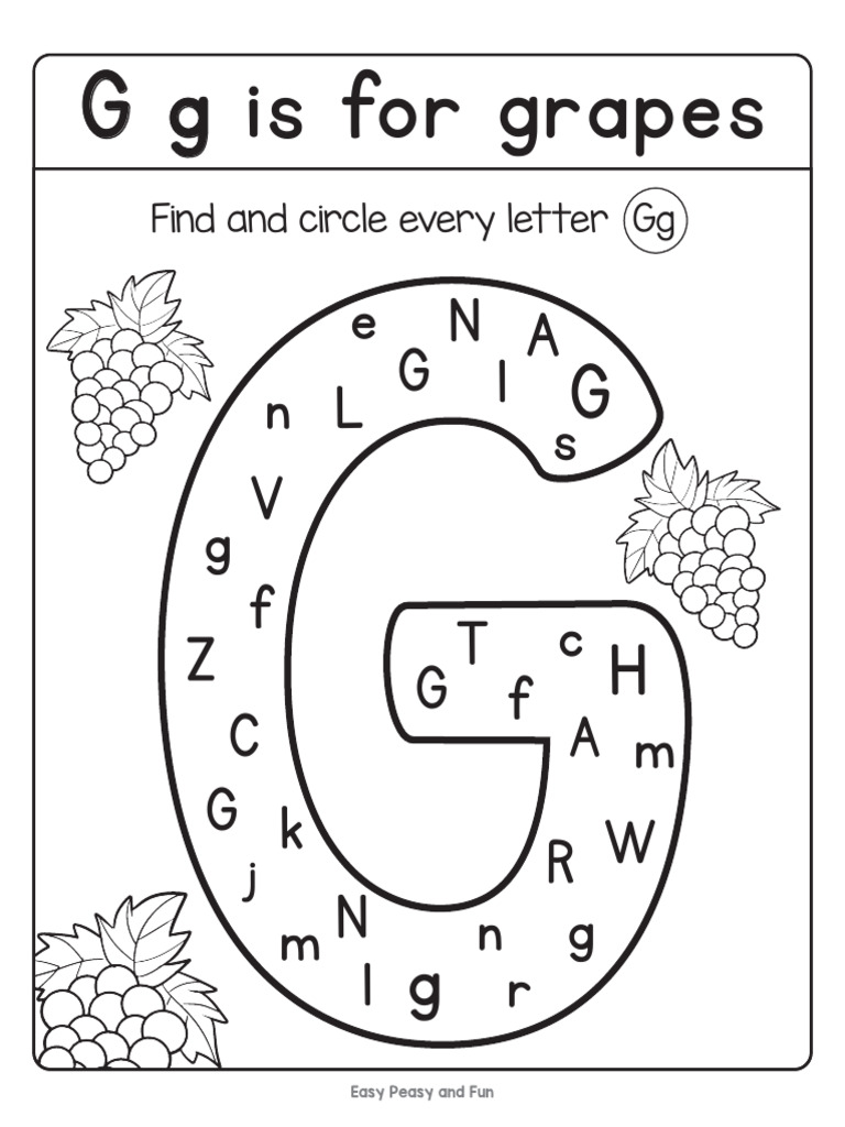 Find the Letter G Worksheet | PDF