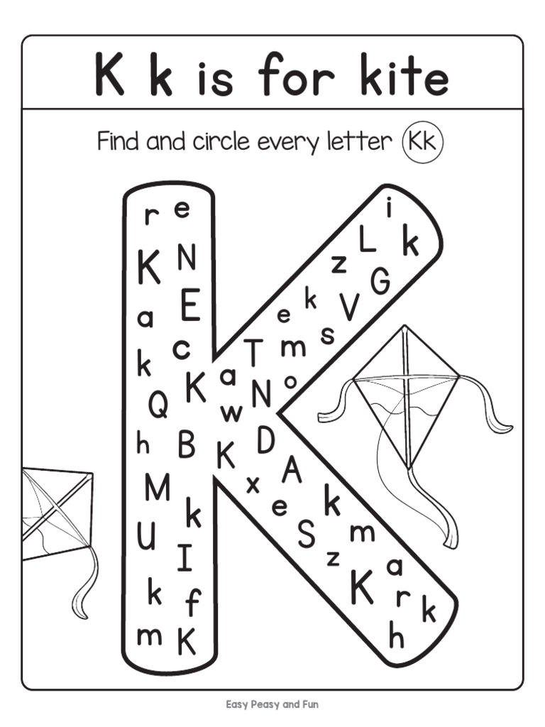 Find The Letter K Worksheets | PDF