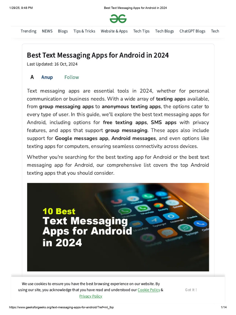 Best Text Messaging Apps For Android in 2024 | PDF | Android (Operating System) | Mobile App