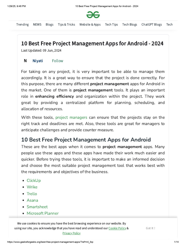Top 10 Free Project Management Apps | PDF | Mobile App | Android ...