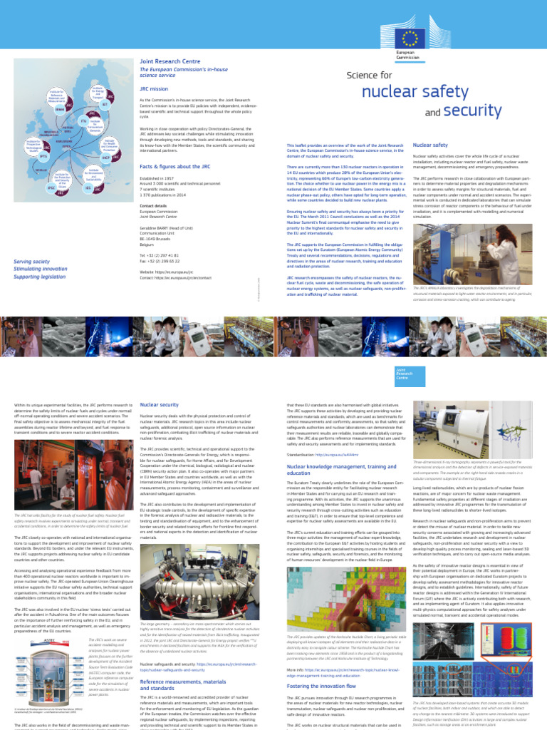 jrc-2015-nuclear-safety-security-leaflet_en | PDF | Nuclear Safety And Security | Nuclear ...