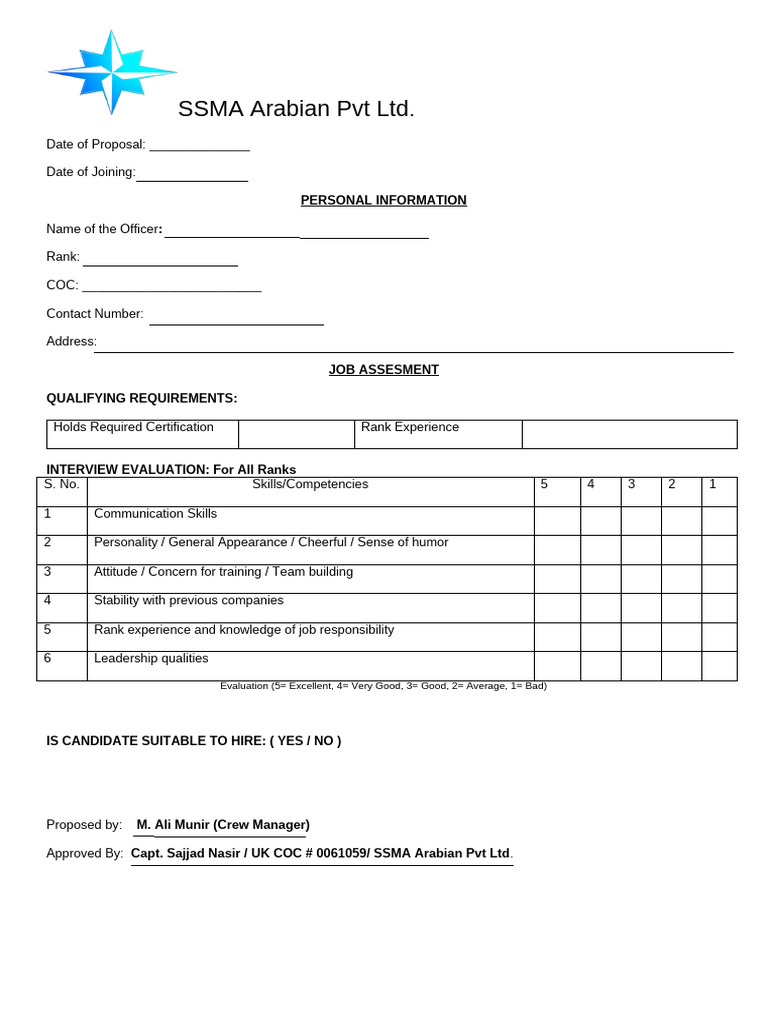 Interview Sheet | PDF