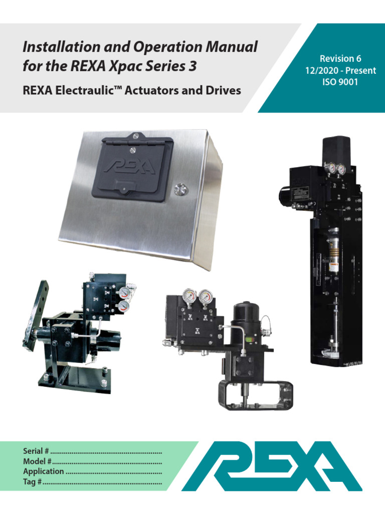 REXA IOM - X3 Installation and Operation Manual | PDF | Switch | Actuator