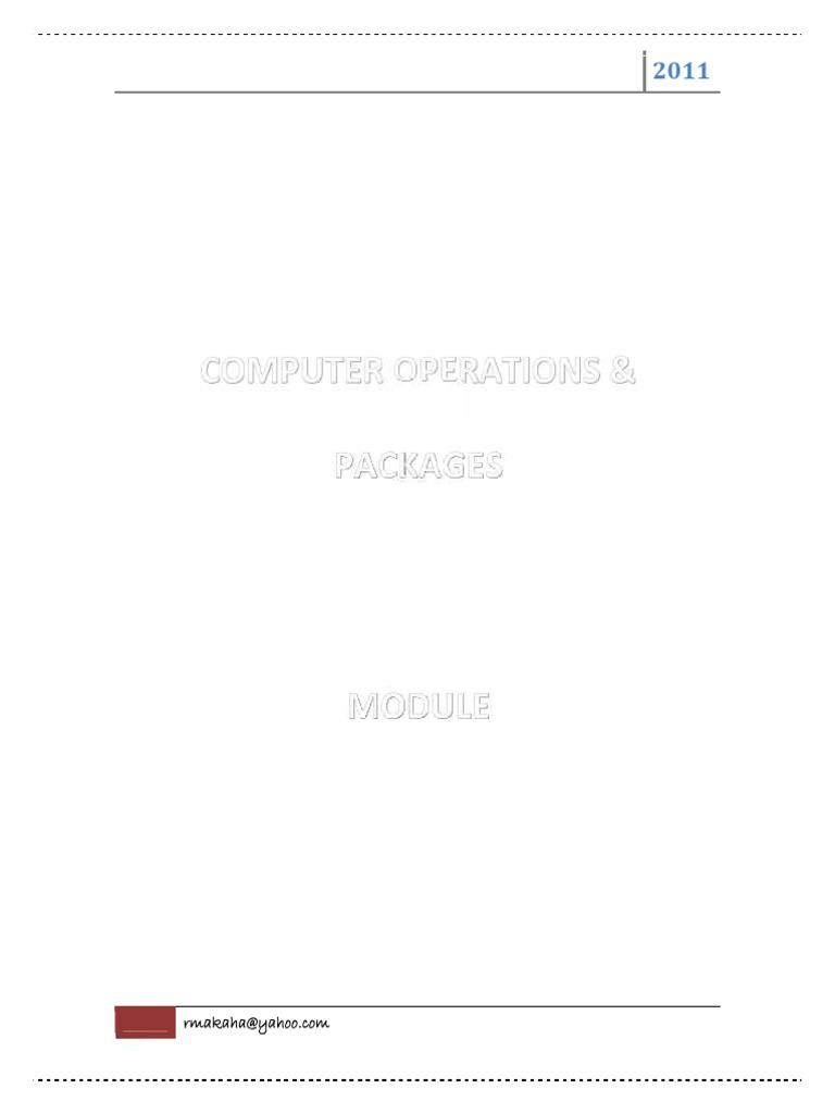 Computer Operations and Packages | PDF | Printer (Computing) | Floppy Disk
